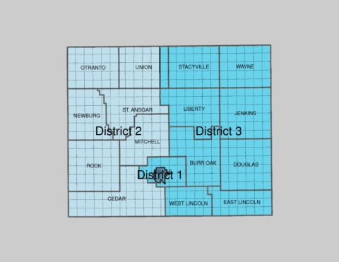 Supervisor District Map – Mitchell County, IA